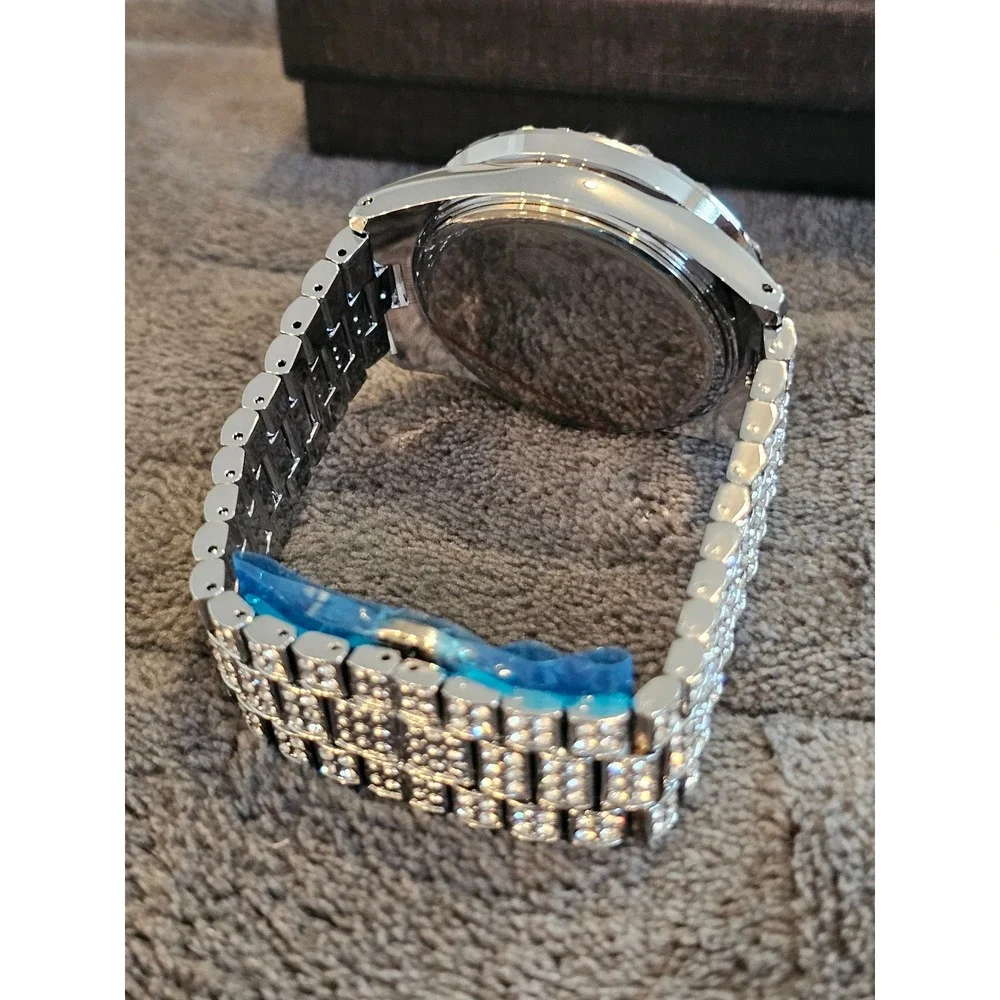 The Unbranded Brand | Accessories | Pink Dial Crystal Encrusted Silver ...